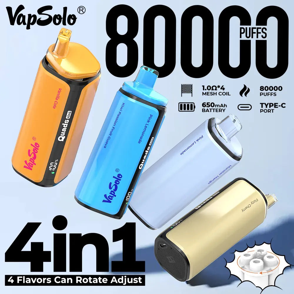 Vapsolo Quads 80000 Puffs | Vaper 4 Sabores en 1 – SoloVapes